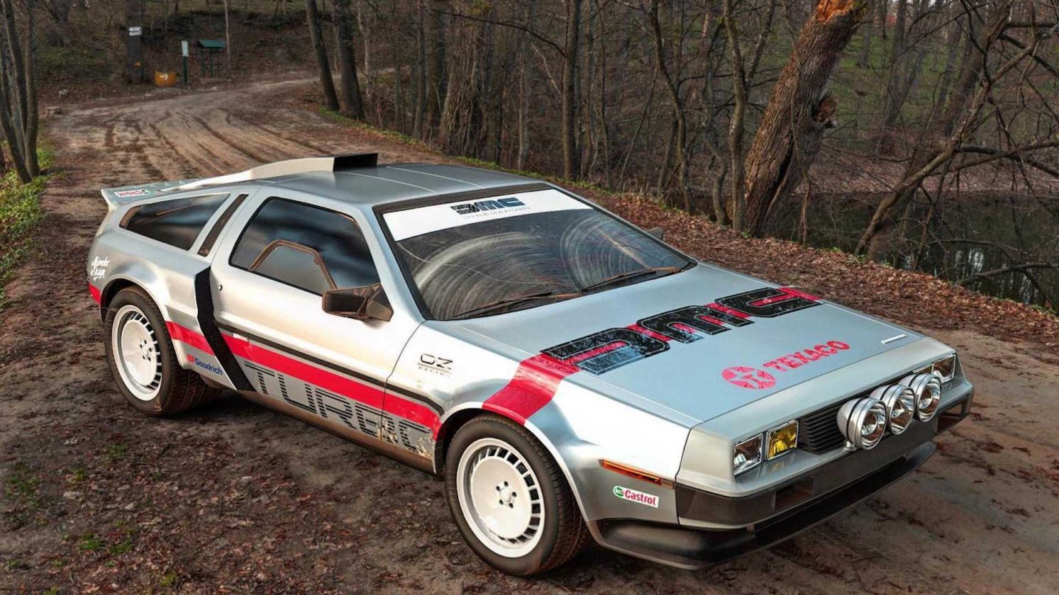 El Delorean de 'Regreso al futuro' como auto de rally